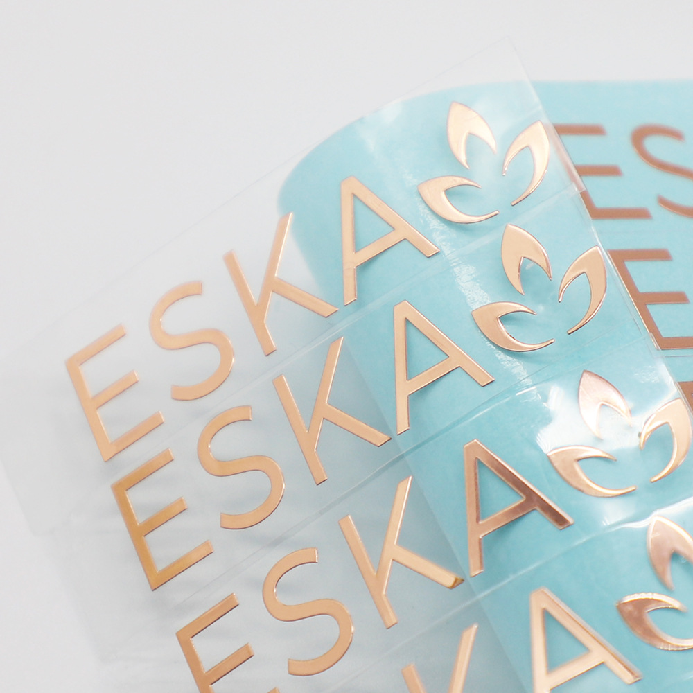 China Custom 3D logo embossed letters gold electroforming metallic ...