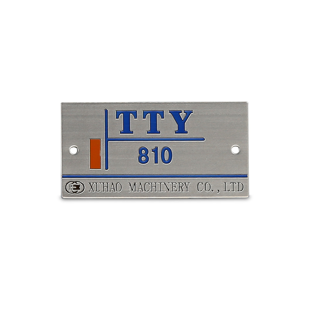 China Custom Brushed engraved stainless steel metal name tag label with ...