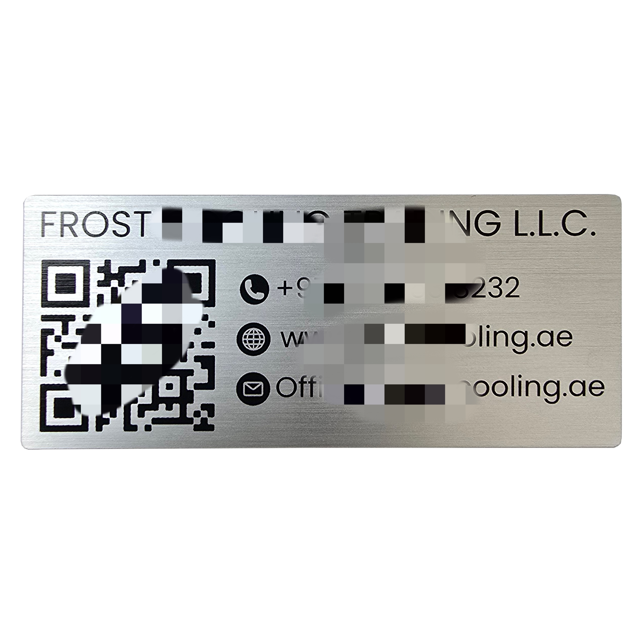 China Custom QR Codes Label Anodized Aluminum Sticker Brushed Surface ...